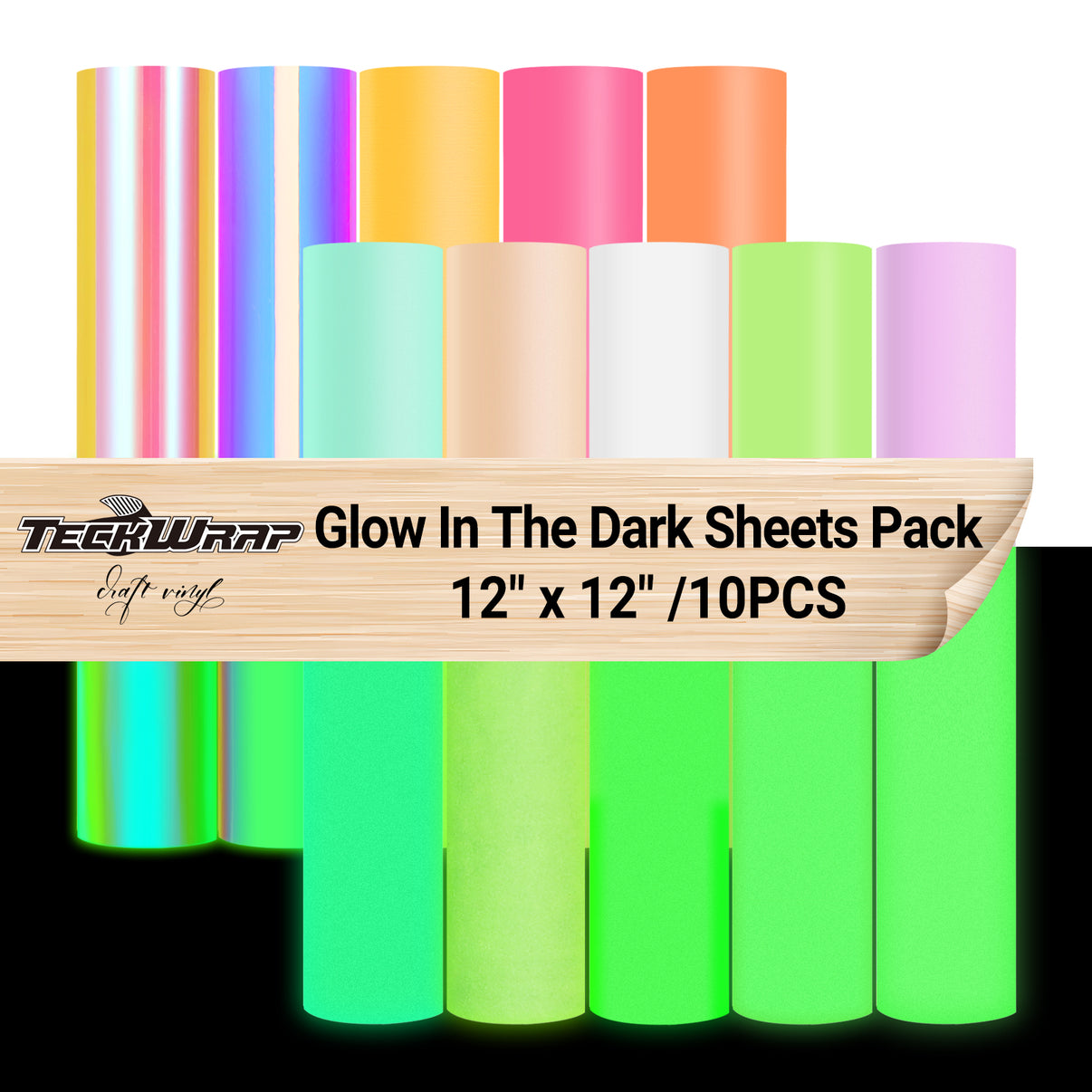 Glow in the Dark Vinyl Sheets Pack( 10PCS) – Global-Teckwrapcraft