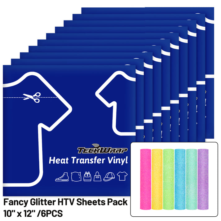 Fancy Glitter HTV Sheets Pack(6PCS) – Global-Teckwrapcraft