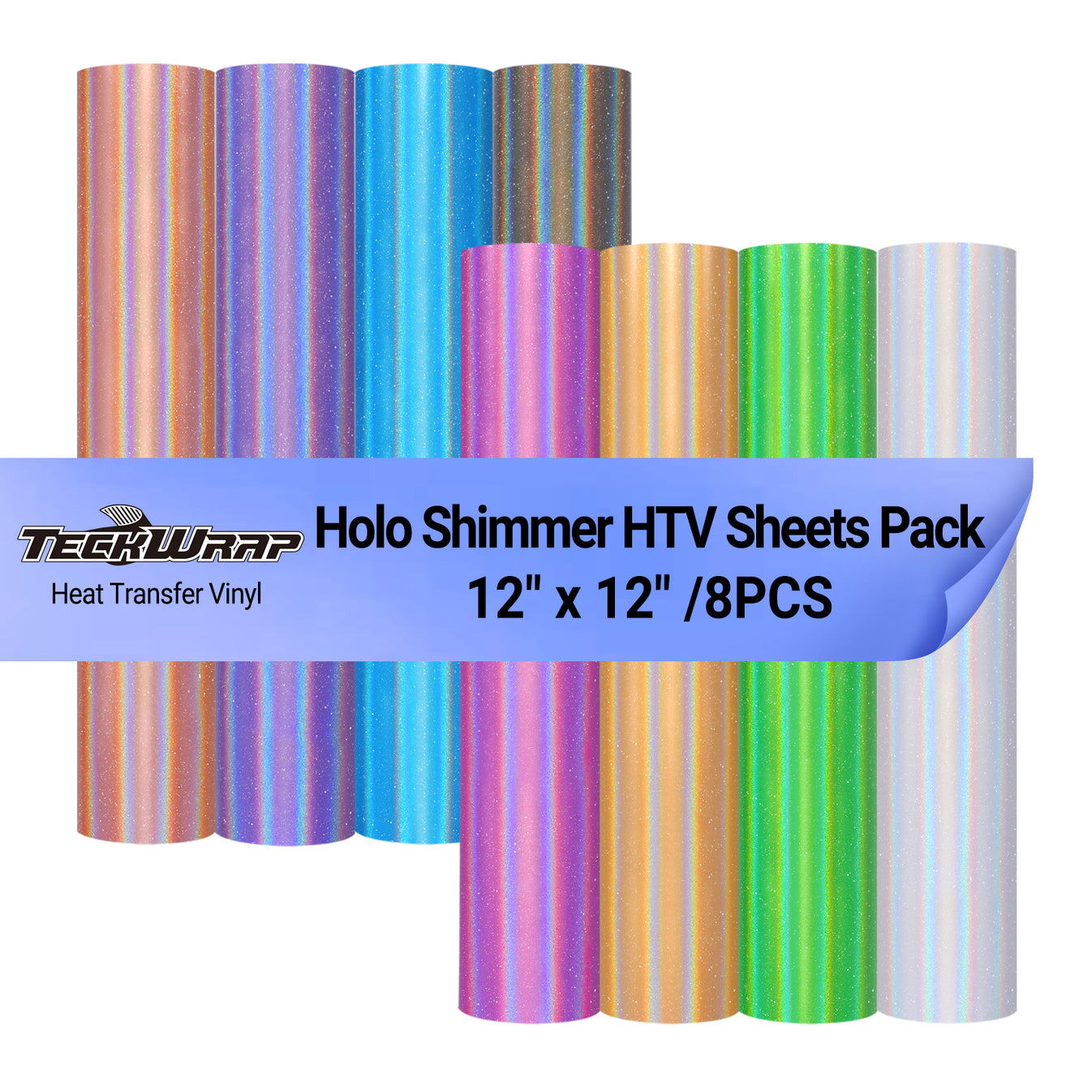 Holographic Shimmer HTV Sheets Pack (8PCS) – Global-Teckwrapcraft