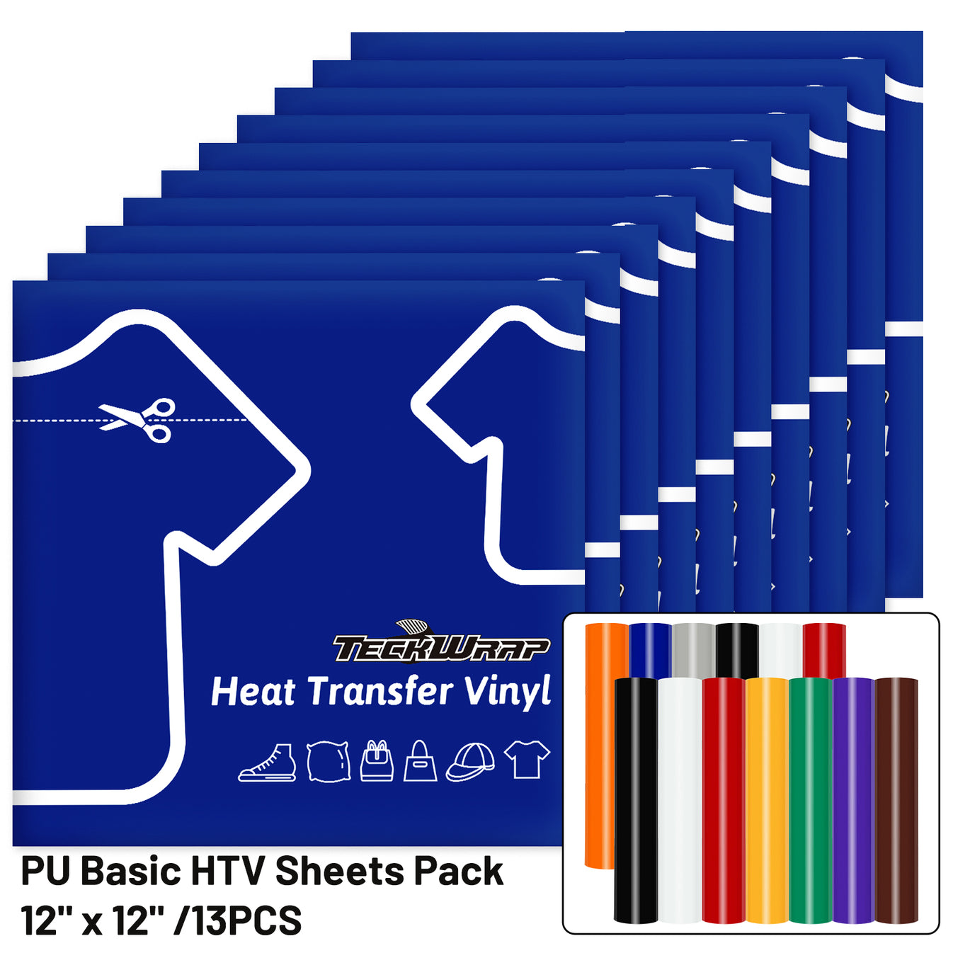 PU Basic Color HTV Sheets Pack (13PCS) – Global-Teckwrapcraft