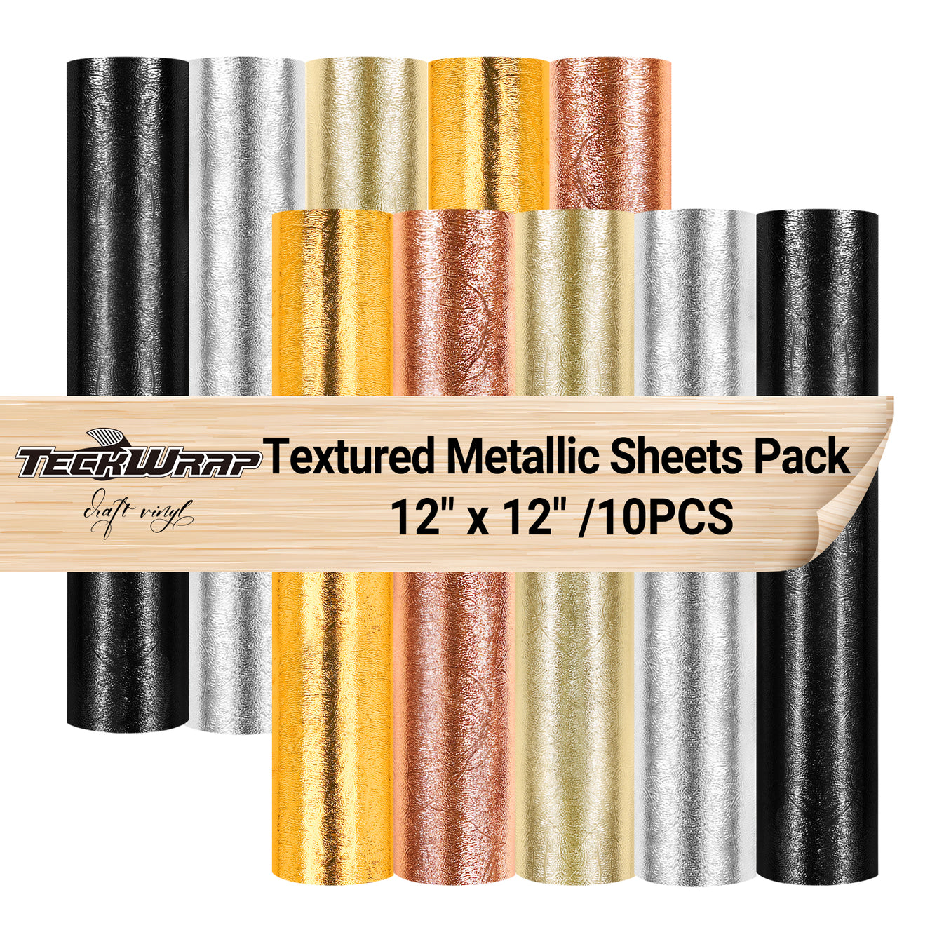 Textured Metallic Vinyl Sheets Pack( 10 PCS) – Global-Teckwrapcraft