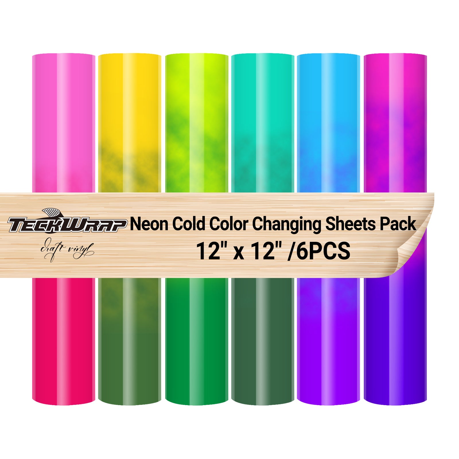 Neon Cold Color Changing Vinyl Sheets Pack( 5 PCS) – Global-Teckwrapcraft